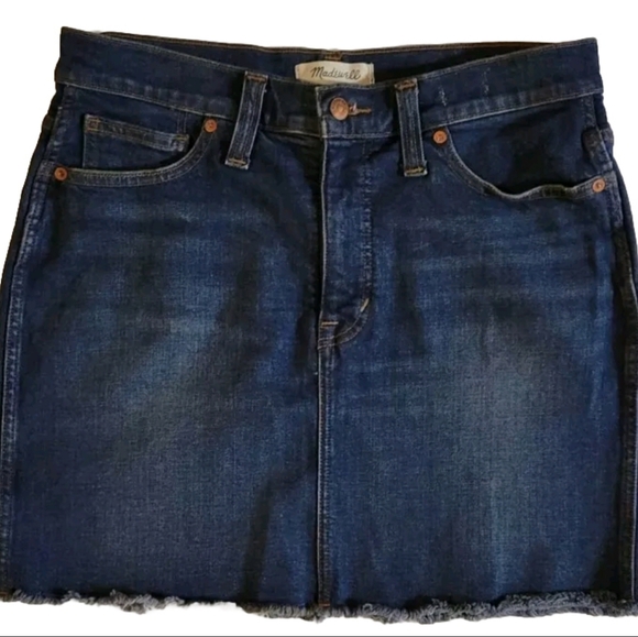 Madewell | Skirts | Madewell Hayson Wash Denim Jeans Mini Skirt High ...